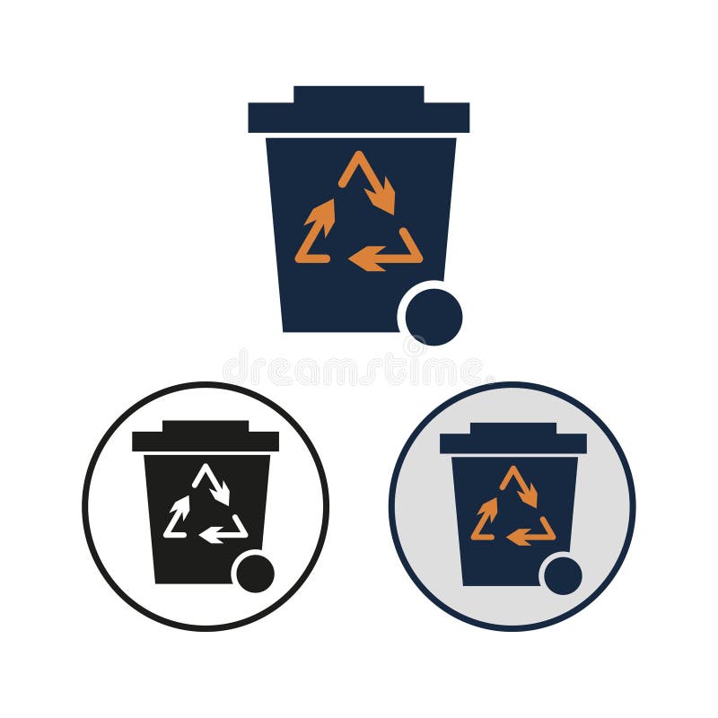 Waste Sorting Bin on Wheels Icon Stock Vector - Illustration of ...