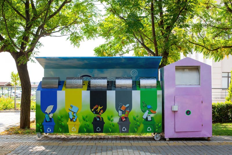 Waste Sorting Bins Created According To the 0 Waste Project Editorial ...