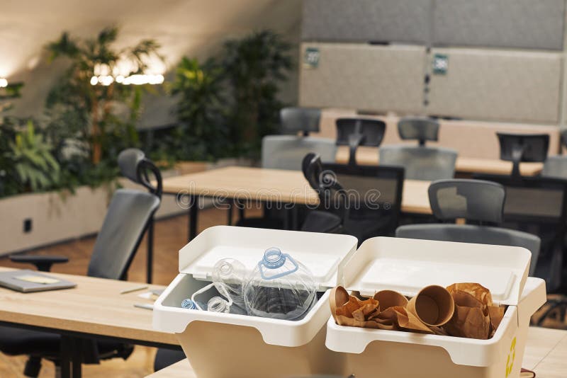 Waste Sorting Bins in Office Stock Photo - Image of education, indoors ...