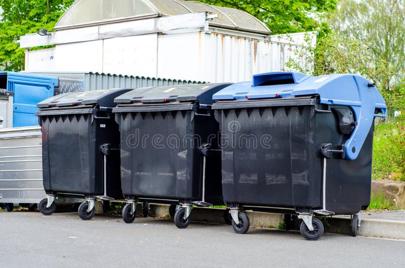 Waste Sorting Bins. Sorting Outdoor Dumpsters Stock Image - Image of ...