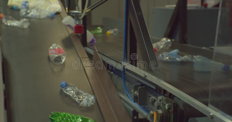 Waste Sorting Center. Recycling of Plastic Packaging Stock Footage ...