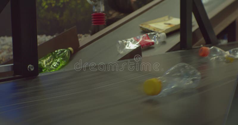 Waste Sorting Center. Recycling of Plastic Packaging Stock Footage ...