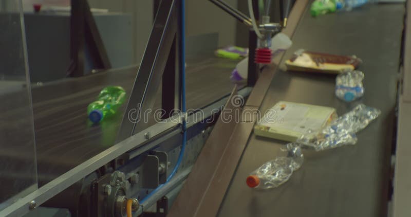 Waste Sorting Center. Recycling of Plastic Packaging Stock Footage ...