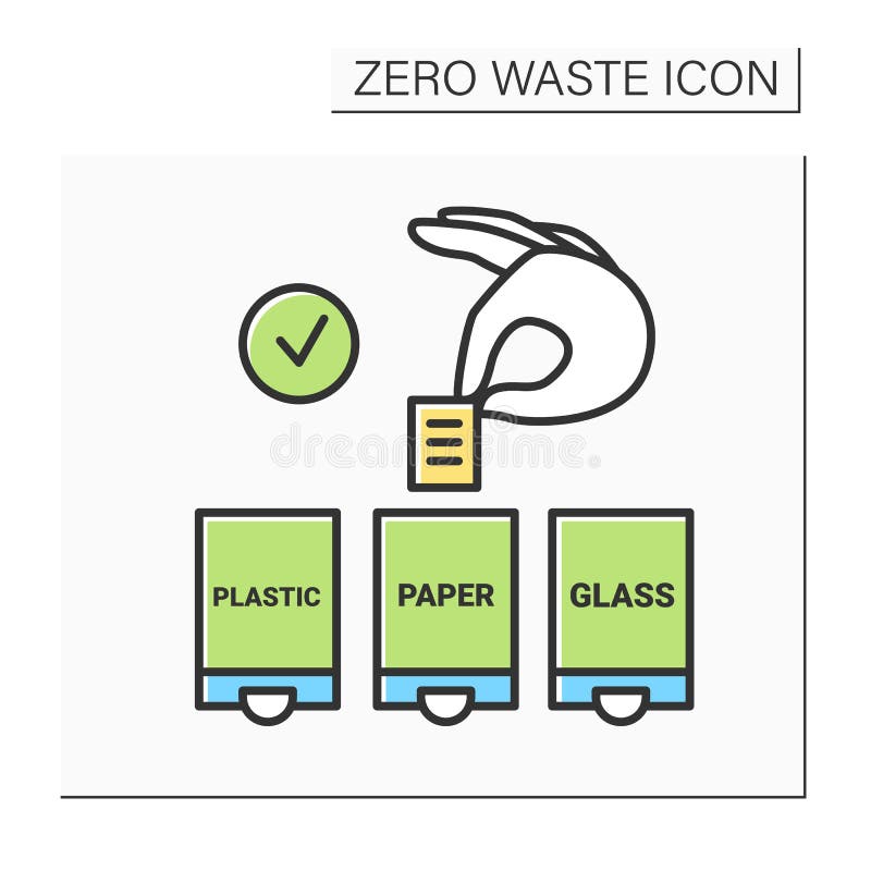Waste sorting color icon stock vector. Illustration of recycle - 233399421