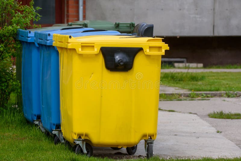Waste sorting containers stock photo. Image of 24th - 184131898
