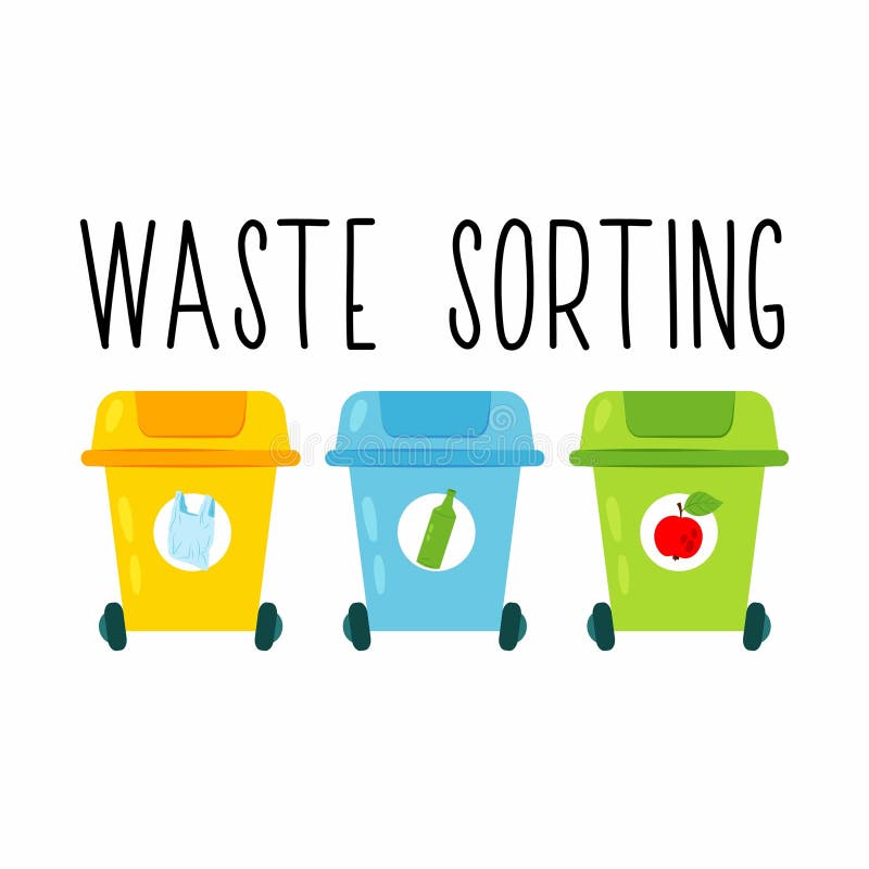 Waste Sorting. Containers for Waste Sorting. Trash. Banner for Modern ...