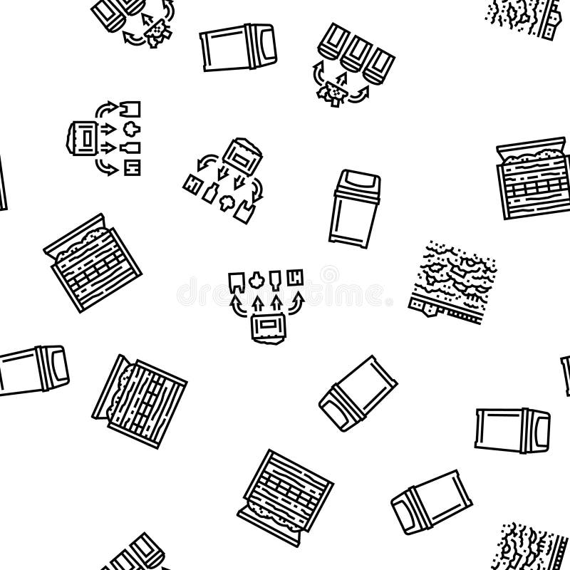 Waste Sorting Garbage Plastic Seamless Pattern Vector Stock Illustration - Illustration of ...