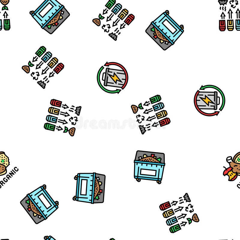 Waste Sorting Garbage Plastic Seamless Pattern Vector Stock ...