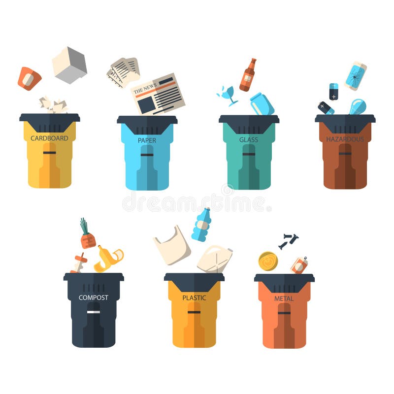 Waste Sorting Infographics Vector Illustration Stock Vector ...