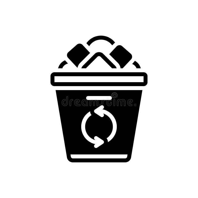 Black Solid Icon for Waste Sorting, Waste and Throw Stock Vector ...