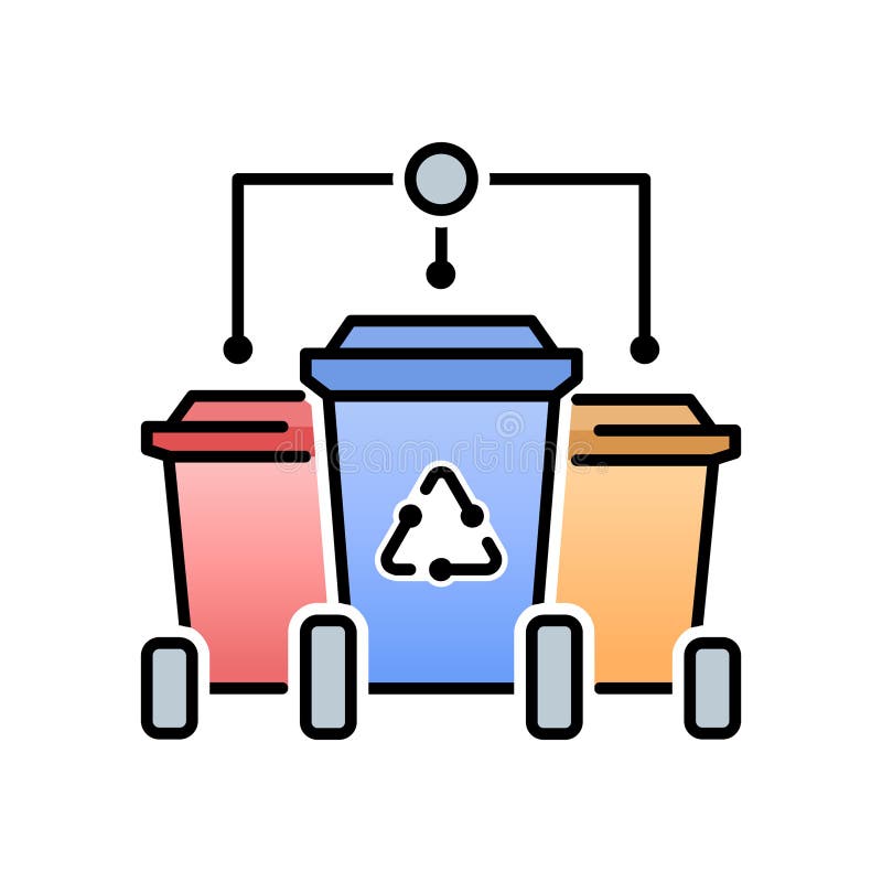 Waste Sorting Icon Logo stock vector. Illustration of paper - 368551022