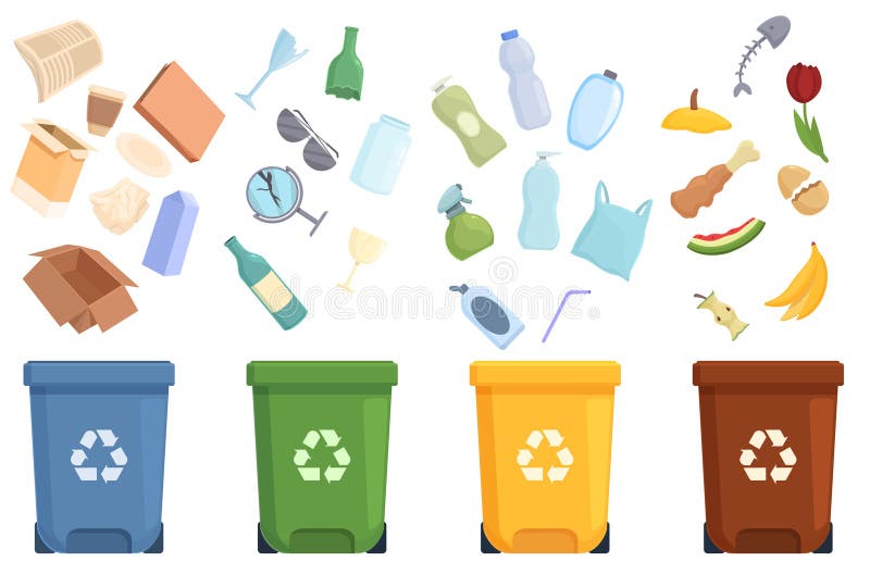 Waste Sorting Icons Set Cartoon Vector. Garbage Sorting Stock Vector ... Waste Sorting Icons Set Cartoon Vector. Garbage Sorting Stock Vector ...