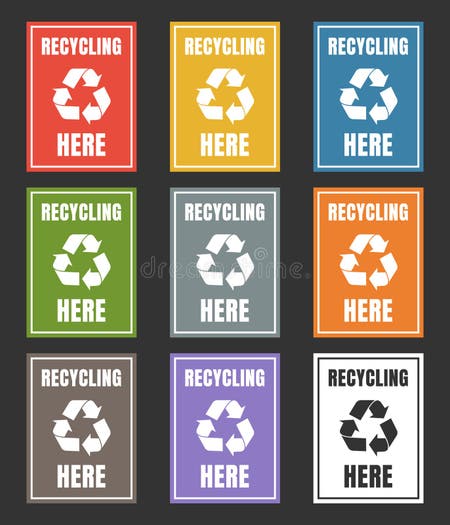 Waste Sorting Labels Set, Waste Managment for Recycling Stock Vector ...