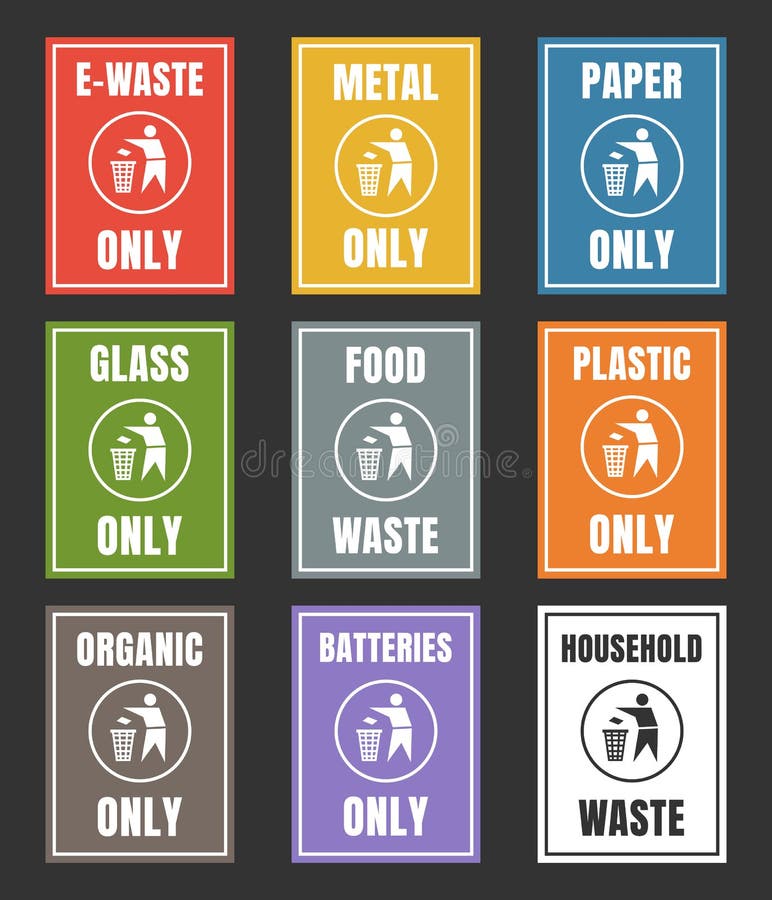 Waste Management Labels Set, Waste Sorting for Recycling Stock Vector ... Waste Management Labels Set, Waste Sorting for Recycling Stock Vector ...