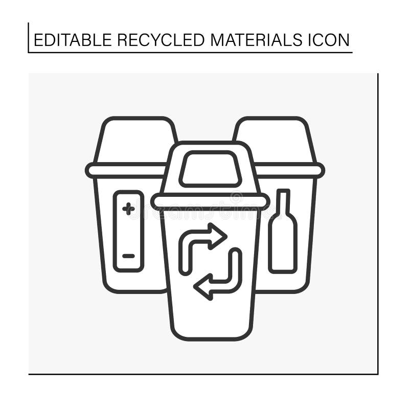 Waste sorting line icon stock vector. Illustration of color - 231292003