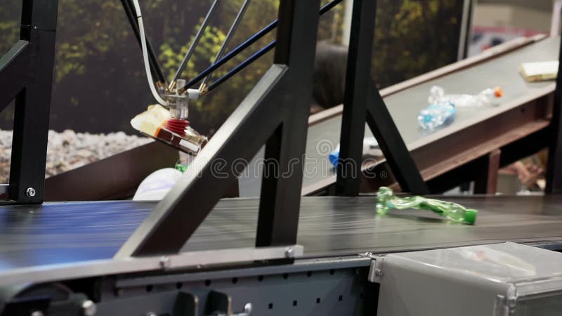 Waste Sorting by Mechanical Manipulator. Stock Footage - Video of ...