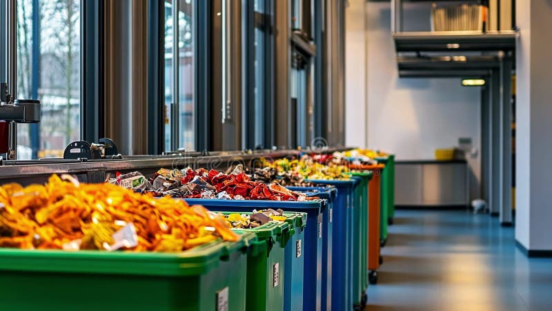 Waste Sorting Plant Managing Different Types of Garbage for Recycling ...