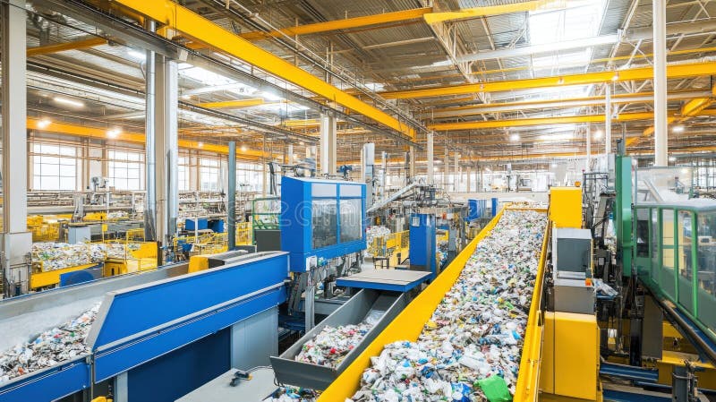 Waste Sorting Plant Processing Plastic Paper Trash Conveyor Belts Stock Photos - Free & Royalty ...