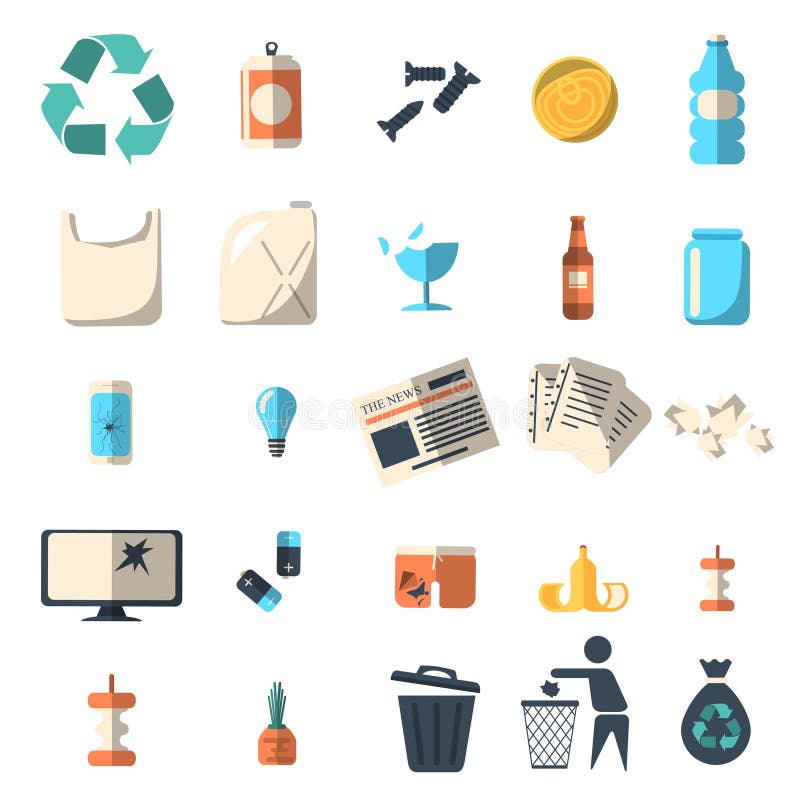 Waste Sorting and Recycling Isolated Symbols Editorial Photo ...