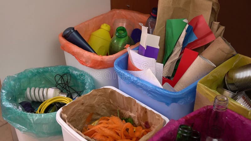 Home Waste Sorting System. Separate Garbage Collection. Household Boxes ...