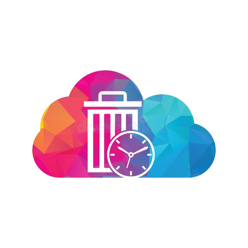 Waste Time Cloud Shape Concept Vector Logo Template. Stock Vector ...