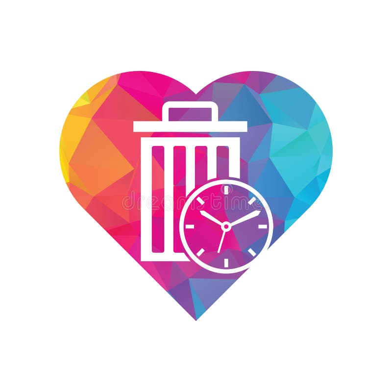 Waste Time Heart Shape Concept Vector Logo Template. Stock Vector ...