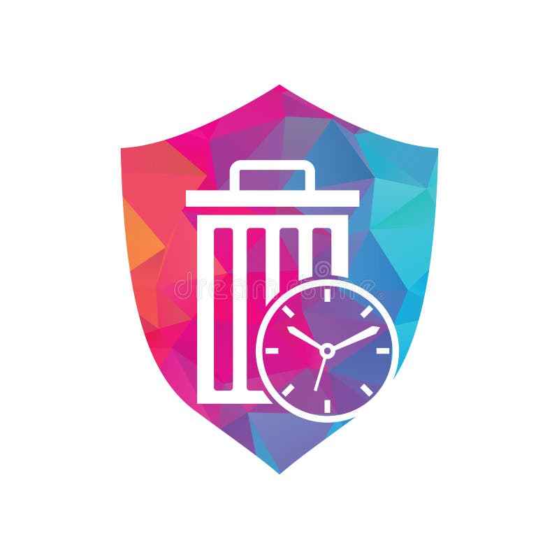 Waste Time Vector Logo Template. Stock Vector - Illustration of recycle ...