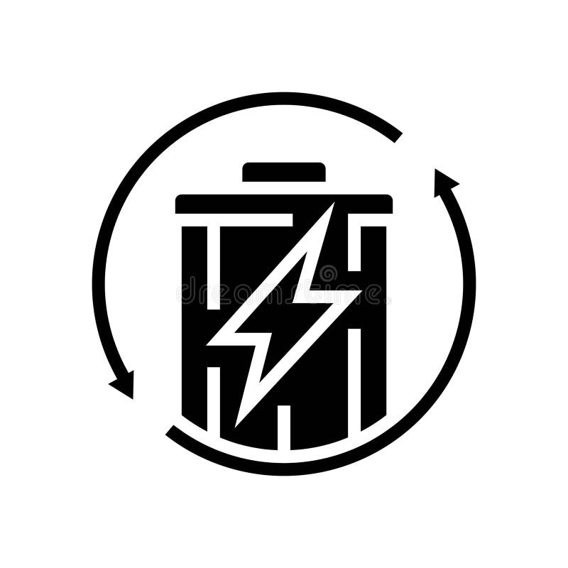 Waste To Energy Sorting Glyph Icon Vector Illustration Stock Vector ...