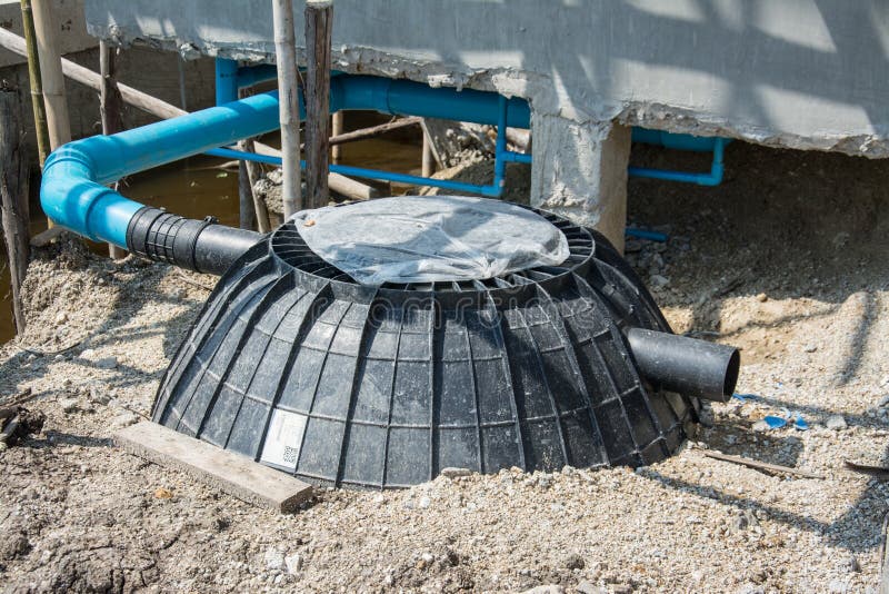 Septic Tank in Ground stock image. Image of install, household - 22932941