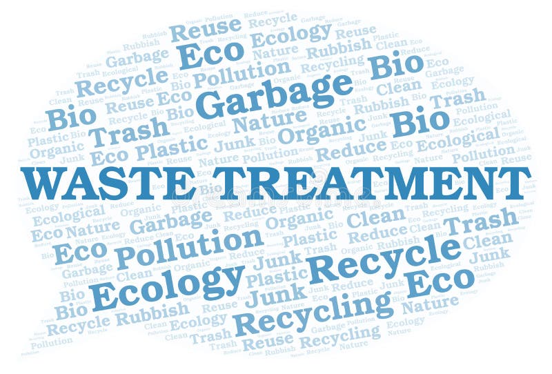 Waste treatment word cloud stock vector. Illustration of biological ...