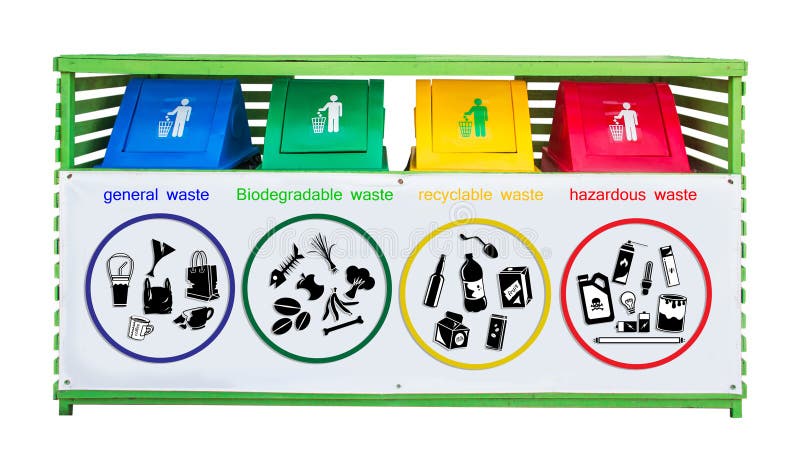 Waste types bin stock image. Image of glass, plastic - 89053223
