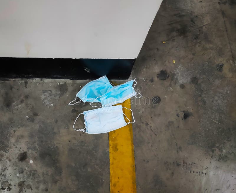 Waste of used medical mask stock photo. Image of iron - 211212700