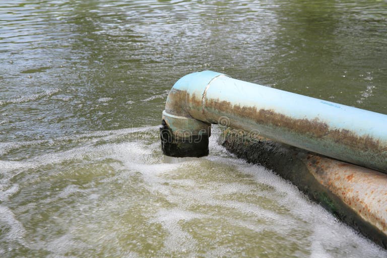 Waste Water Flow from Water Pipe Stock Photo - Image of river, polluter ...