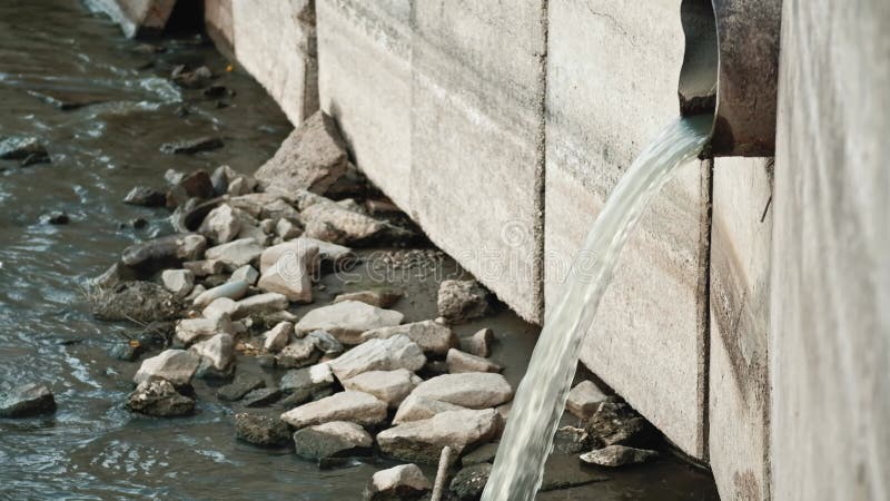 Waste Water Flows Out from the Sewer Pipe into the River, Environmental ...