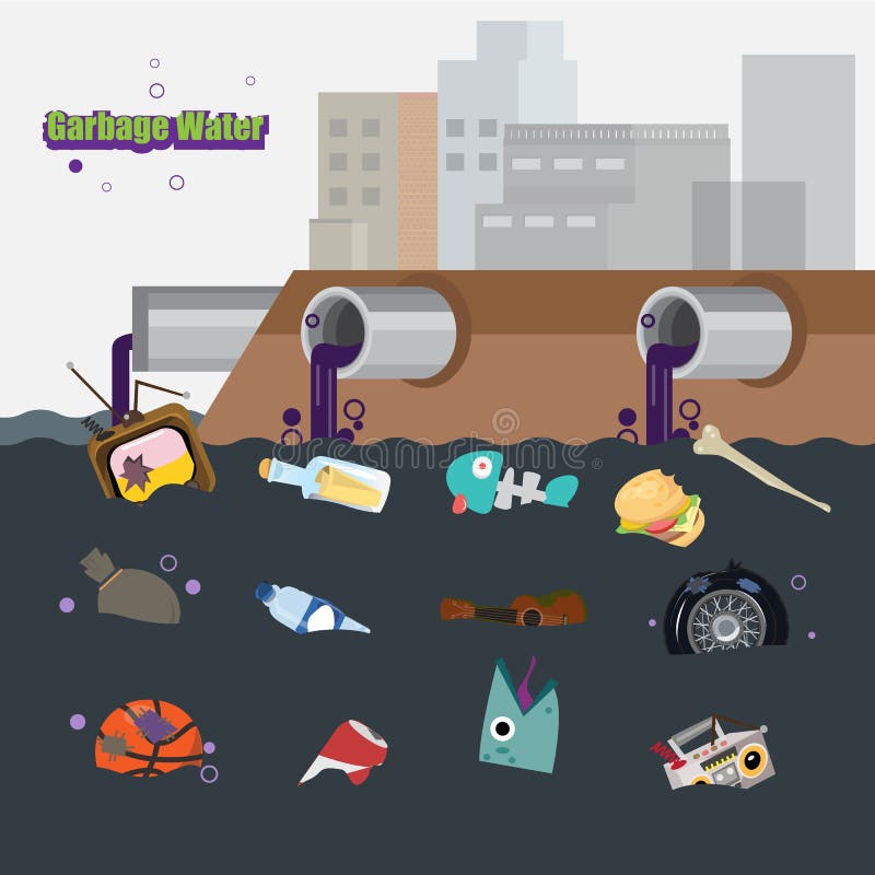 Waste Water Treatment Plant Stock Illustration - Illustration of ...