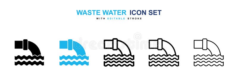 Waste water icon vector stock illustration. Illustration of plant ...