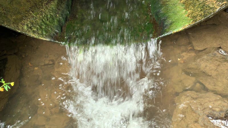 Waste Water,mud Flows from the Pipe into the River,environmental ...