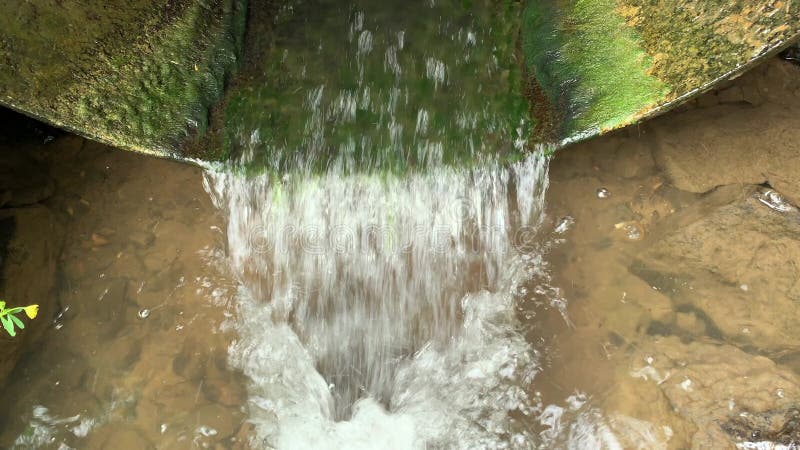 Waste Water,mud Flows from the Pipe into the River,environmental ...