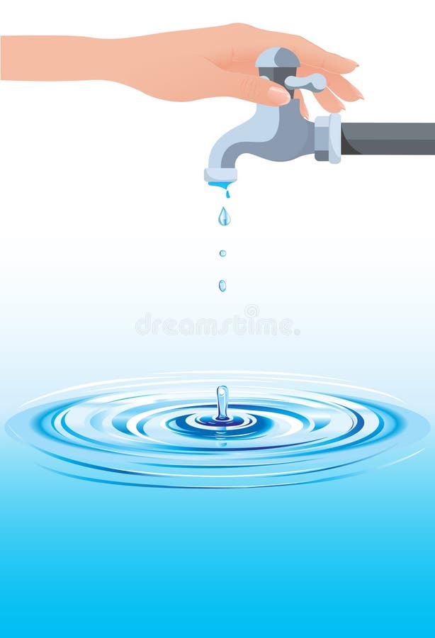 Vector Illustration of Waste of Water at Home Stock Vector ...