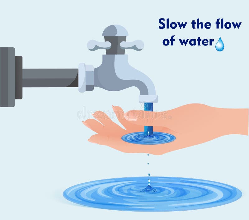 Vector Illustration of Slow the Flow of Water Stock Vector ...