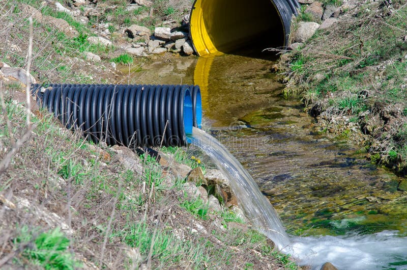 Sewage waste pipe stock image. Image of flowing, industrial - 29021325