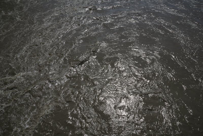 Waste Water Splashing. Mud Dirty Water Brown Water in the River, Sand ...