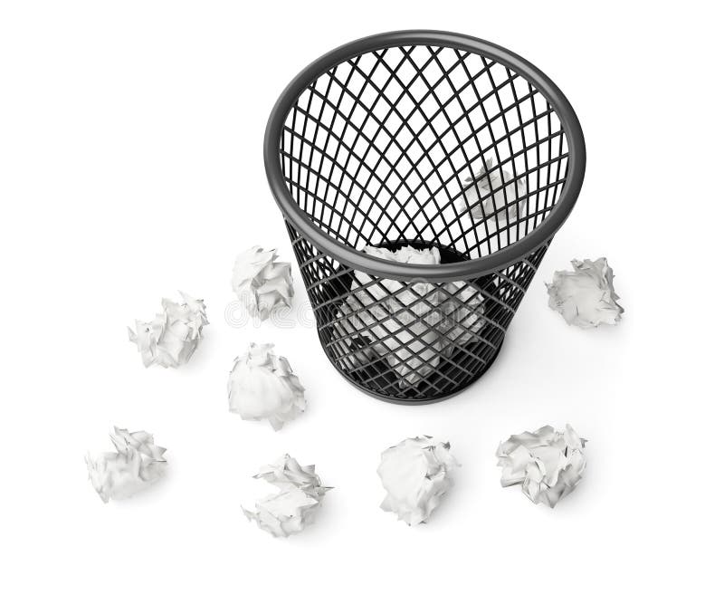 Wastepaper basket stock illustration. Illustration of wastepaper - 33407625