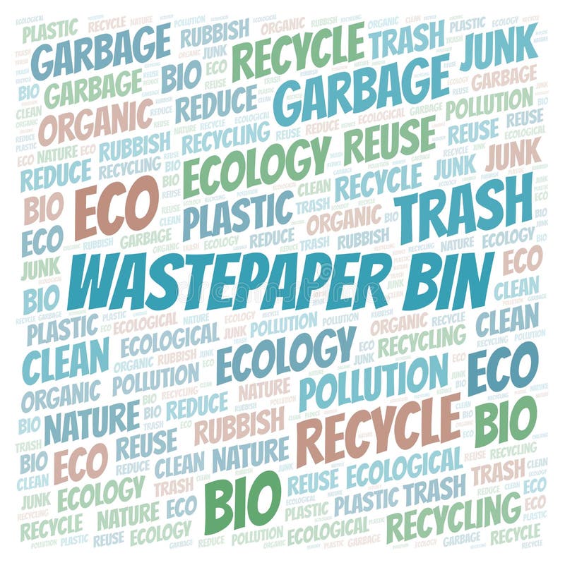 Wastepaper Bin word cloud stock illustration. Illustration of garbage ...