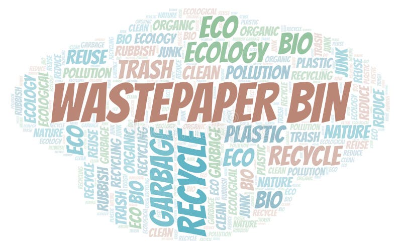Wastepaper Bin word cloud stock illustration. Illustration of word ...