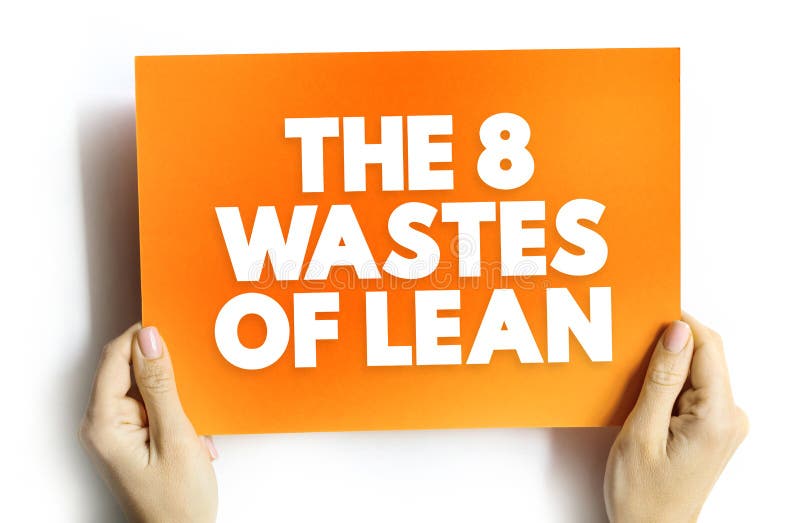 The 8 Wastes of Lean Text Concept for Presentations and Reports Stock ...