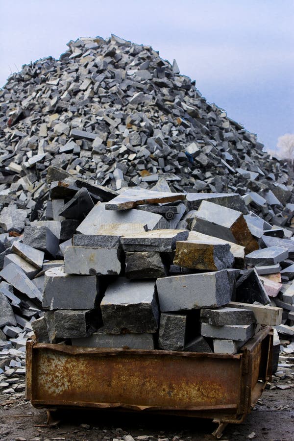 Wastes from the Production of Granite Products Stock Photo - Image of ...