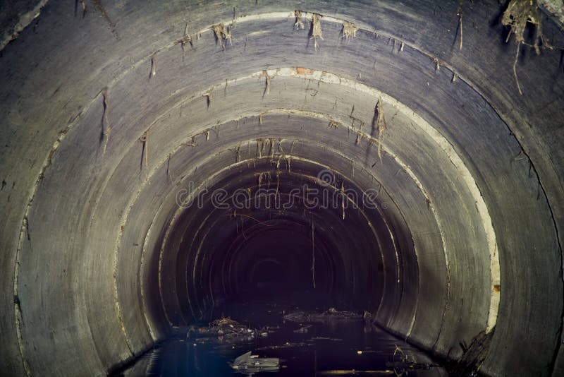 Wastewater from the Factory, Flowing through the Stinky Sewer Pipe ...