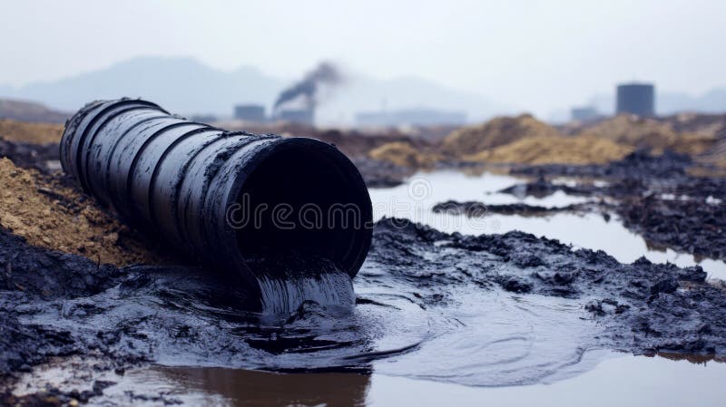 Wastewater Flows from a Drainage Pipe into a Natural Water Source ...