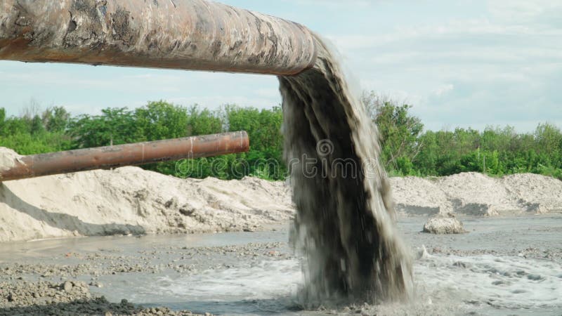 Wastewater from Large Rust Pipe Merge into Environment on the ...